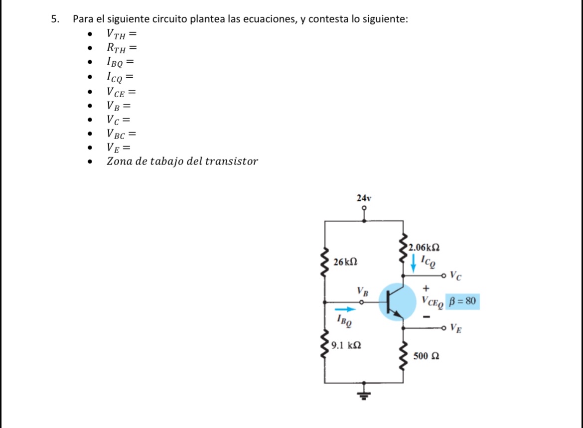Solved Para el siguiente circuito plantea las ecuaciones, y | Chegg.com