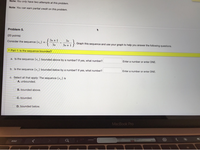Solved Note: You only have two attempts at this problem. | Chegg.com
