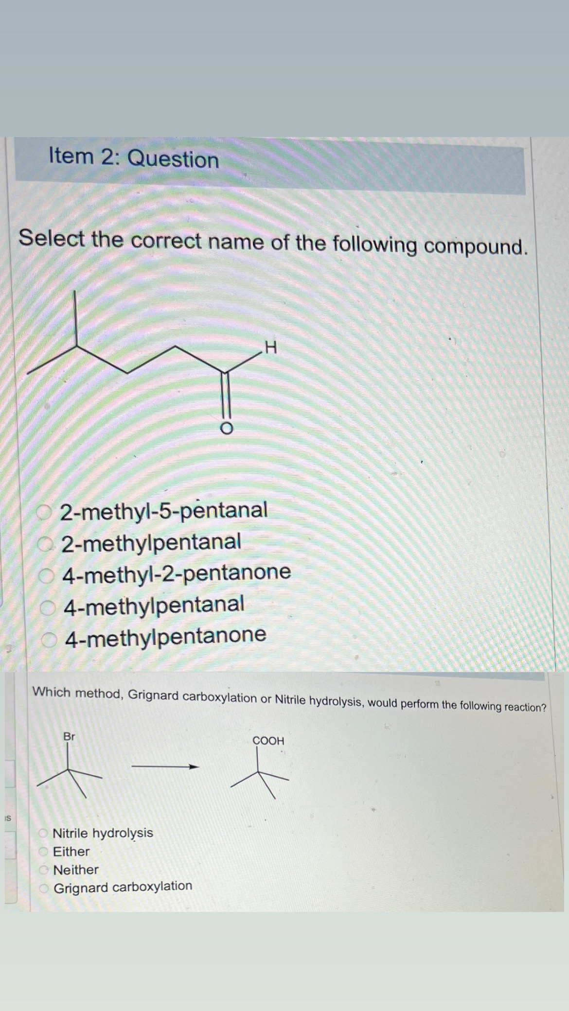 Solved Item 2: QuestionSelect the correct name of the | Chegg.com