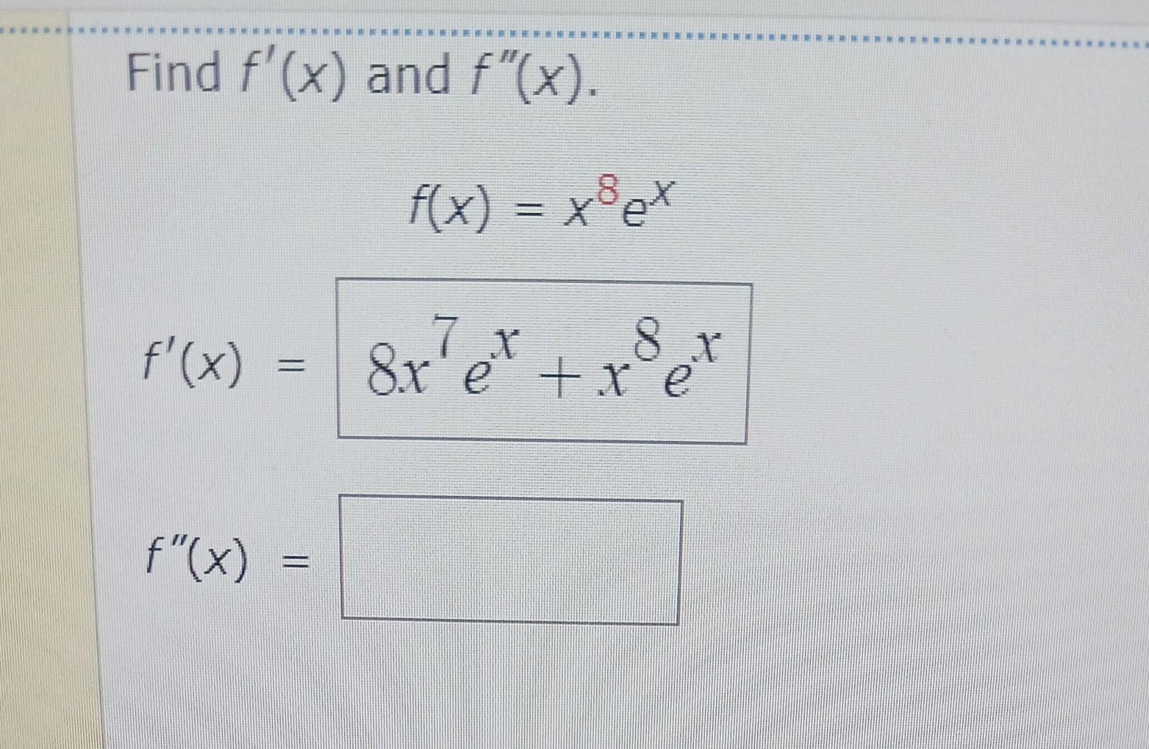 Solved Consider the following. f(x)=x4−4x3+4x2 Find f′(x) | Chegg.com