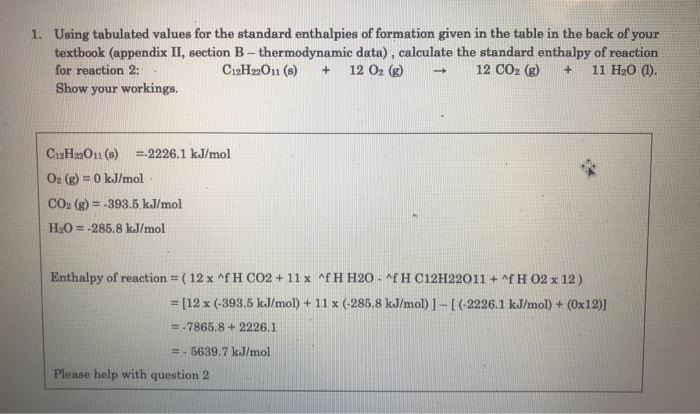 2. Calculate the percent discrepancy for the enthalpy | Chegg.com