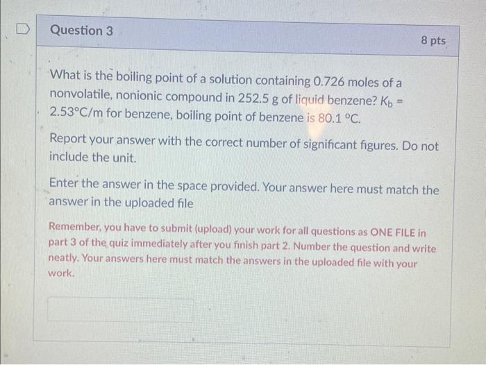 Solved What is the boiling point of a solution containing | Chegg.com