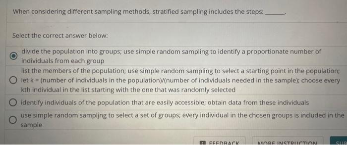 Solved When considering different sampling methods, | Chegg.com