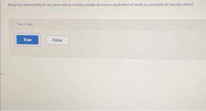 Solved Assigning responsibility for the same task to | Chegg.com