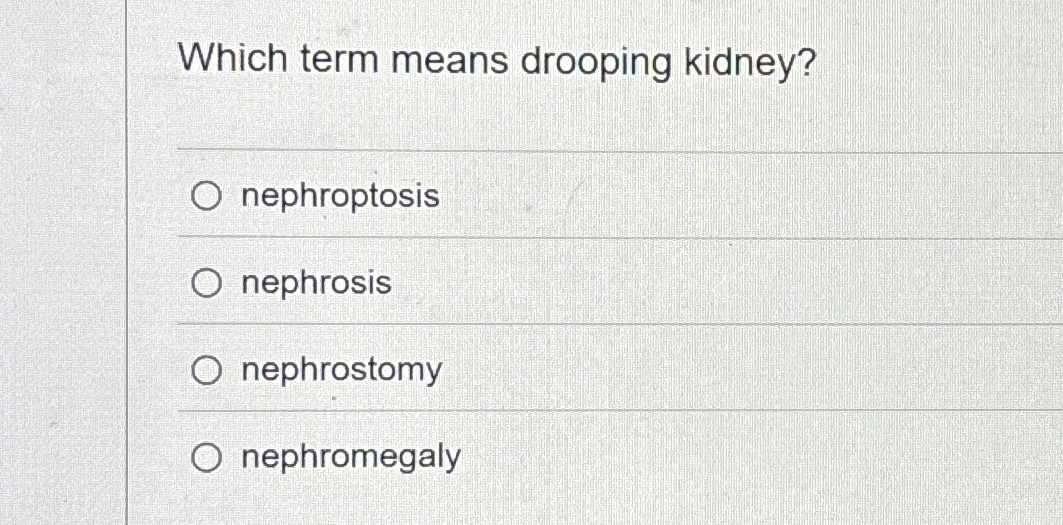 Solved Which term means drooping | Chegg.com
