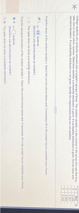 Solved College students are randomly selected and arranged | Chegg.com