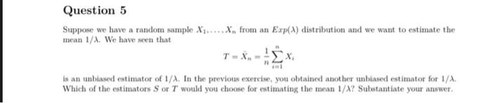 Solved Suppose we have a random sample X1……,Xn from an | Chegg.com