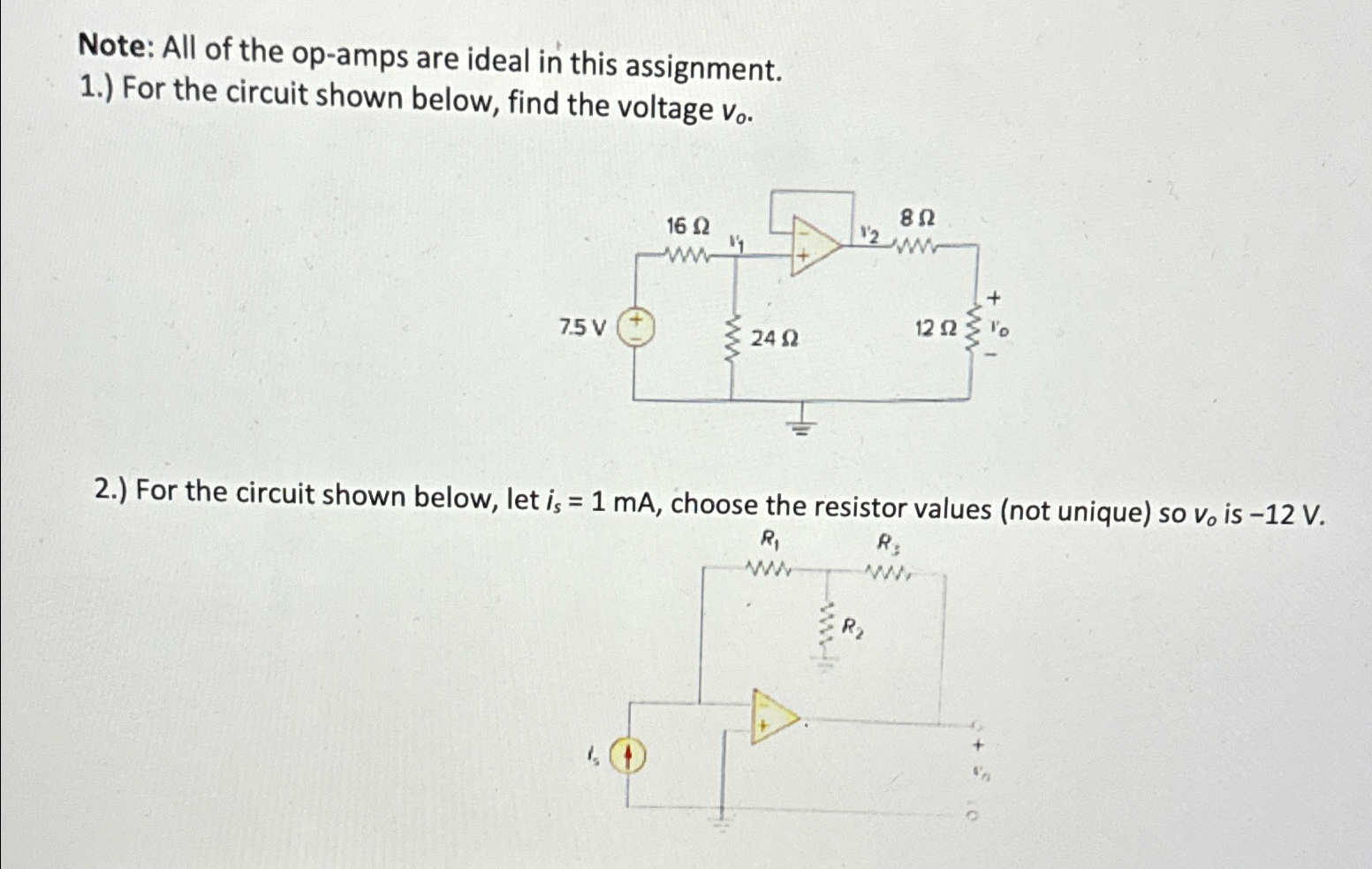Solved Note: All of the op-amps are ideal in this | Chegg.com