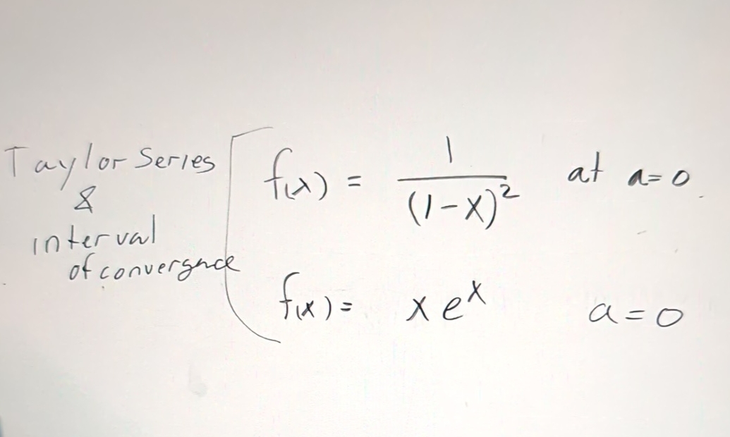 Solved Taylor Series and interval of convergence | Chegg.com