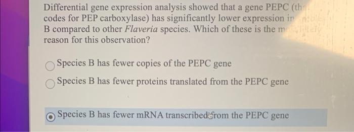 Solved Differential gene expression analysis showed that a | Chegg.com