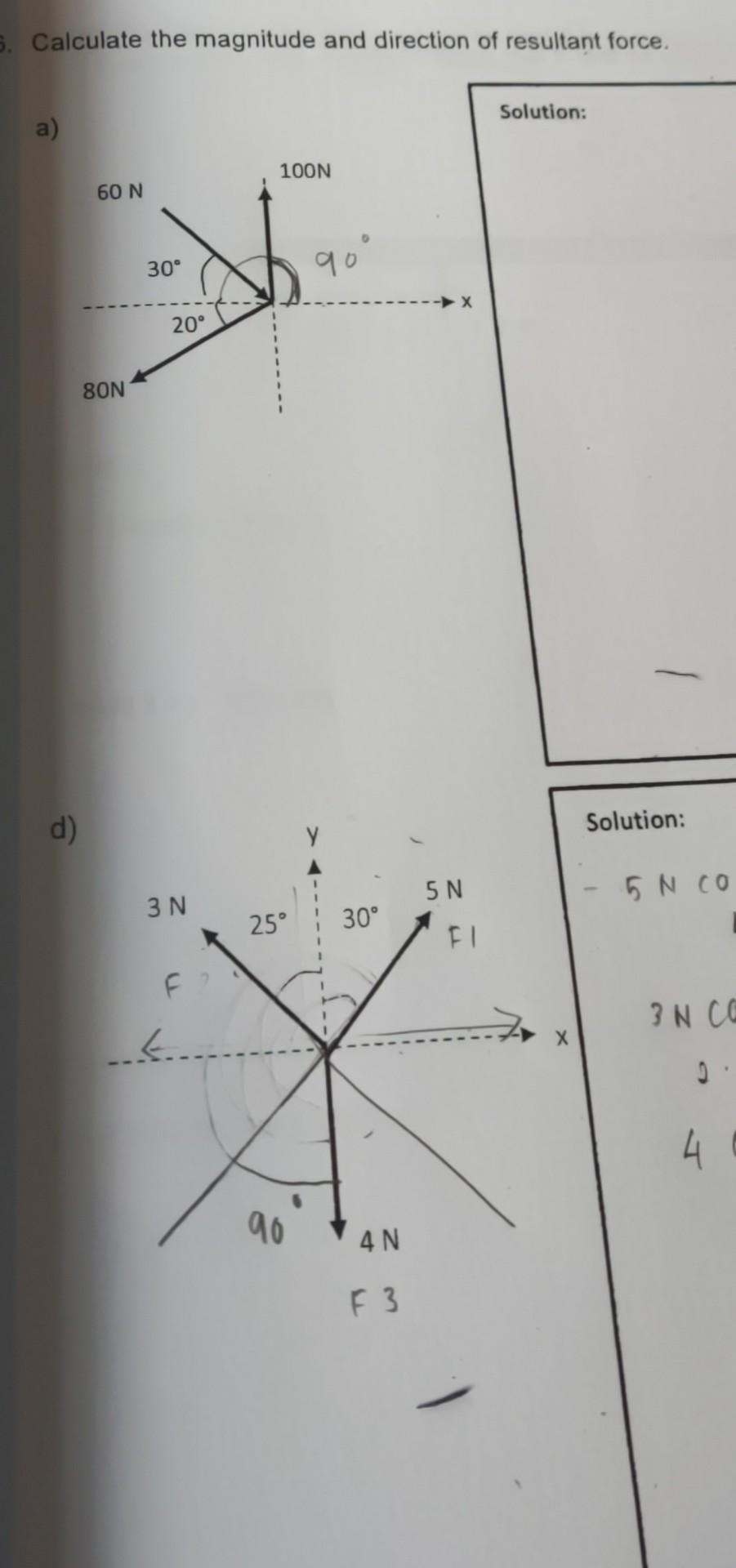 Solved Calculate the magnitude and direction of resultant | Chegg.com