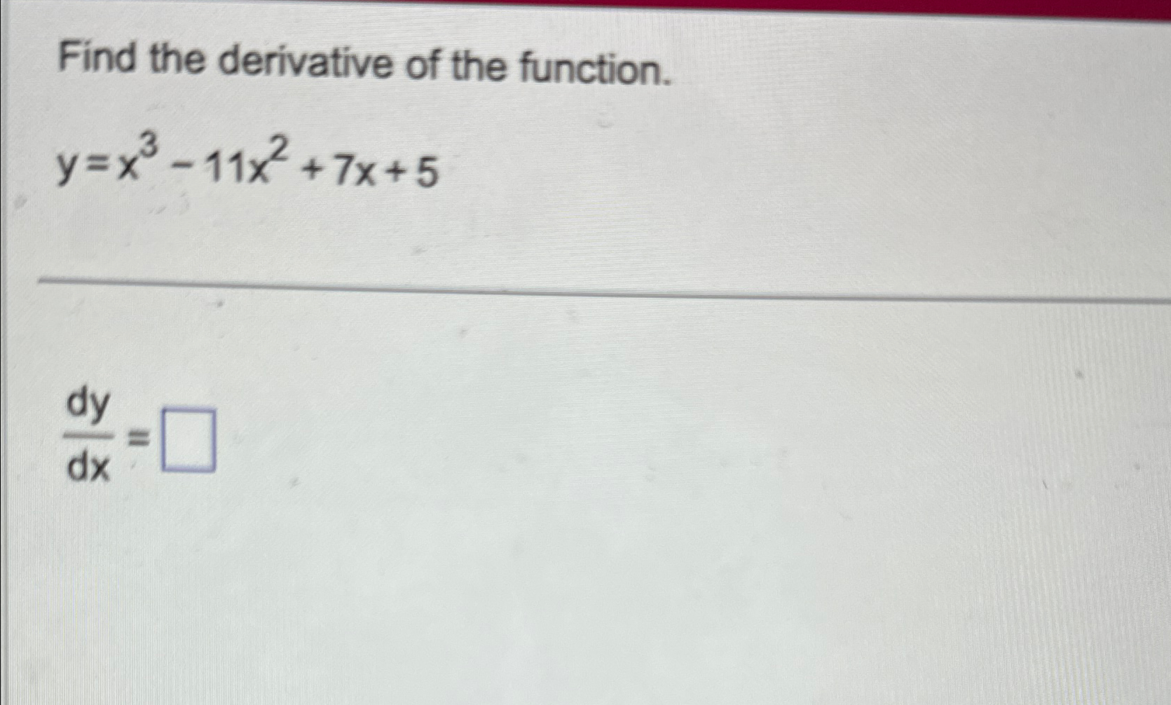 Solved Find the derivative of the | Chegg.com