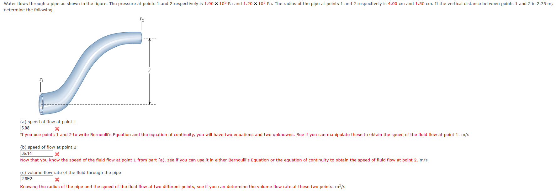 Solved determine the following.(a) ﻿speed of flow at point | Chegg.com