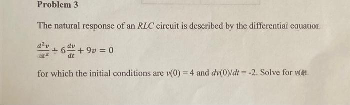 Solved The natural response of an RLC circuit is described | Chegg.com