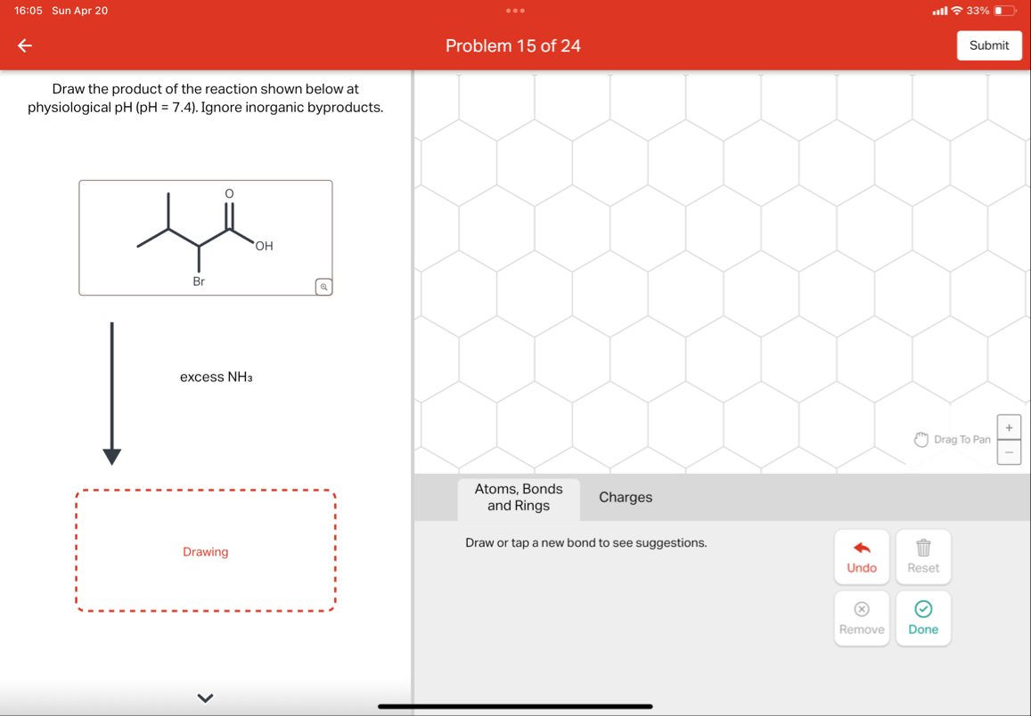 Solved 16:05 ﻿Sun Apr 20..1l 亿 33%Problem 15 ﻿of | Chegg.com