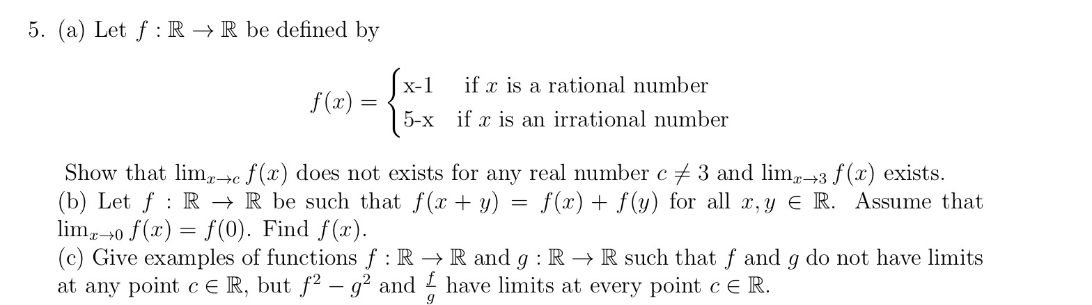 (a) ﻿Let f:R→R ﻿be defined | Chegg.com