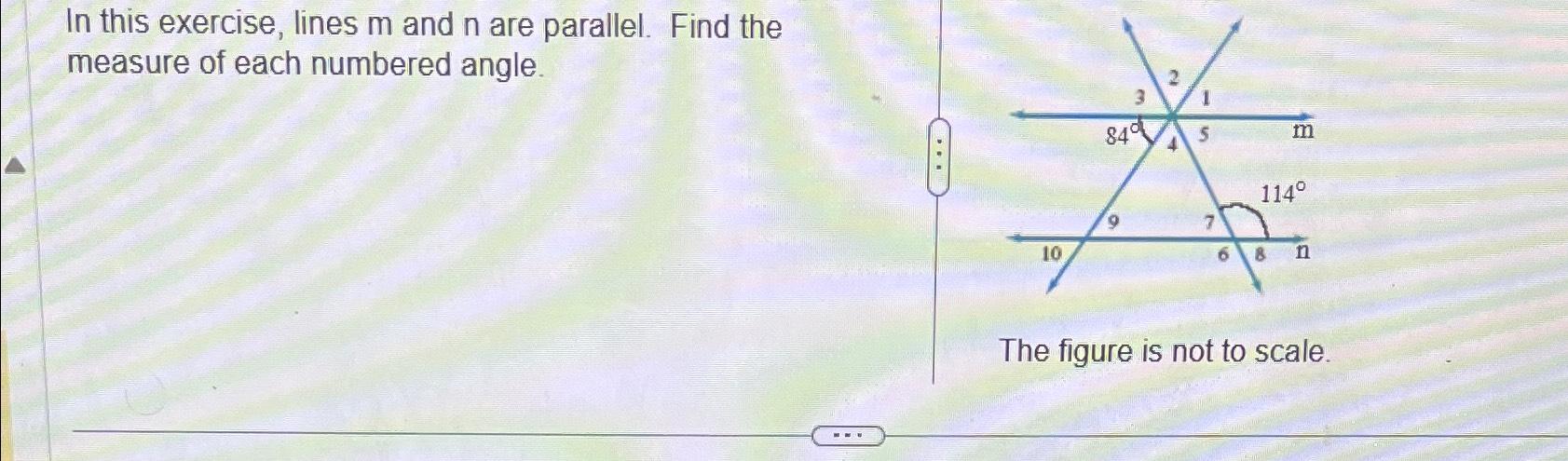Solved In this exercise, lines m ﻿and n ﻿are parallel. Find | Chegg.com