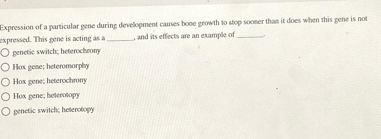 Solved Expression of a particular gene during development | Chegg.com
