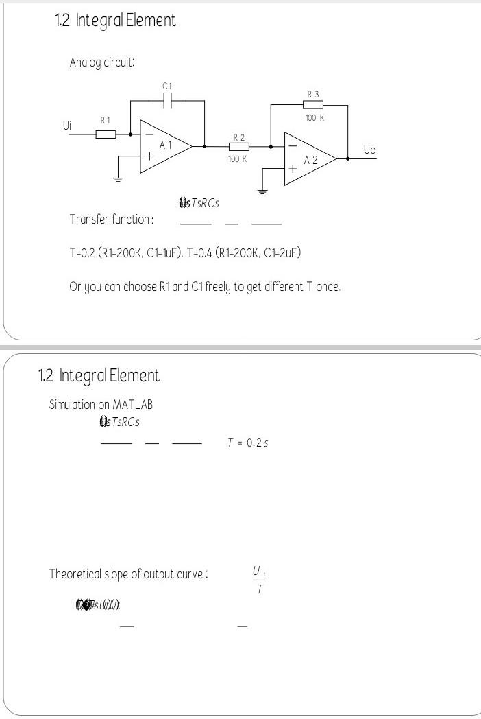 Integral element; Proportional-Integral element; | Chegg.com