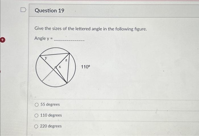 Solved 9 Question 19 Give the sizes of the lettered angle in | Chegg.com