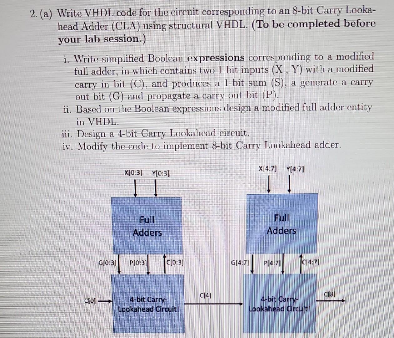 Solved 2 A Write Vhdl Code For The Circuit Corresponding 
