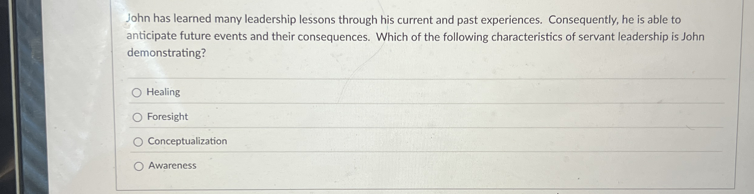 Solved John has learned many leadership lessons through his | Chegg.com