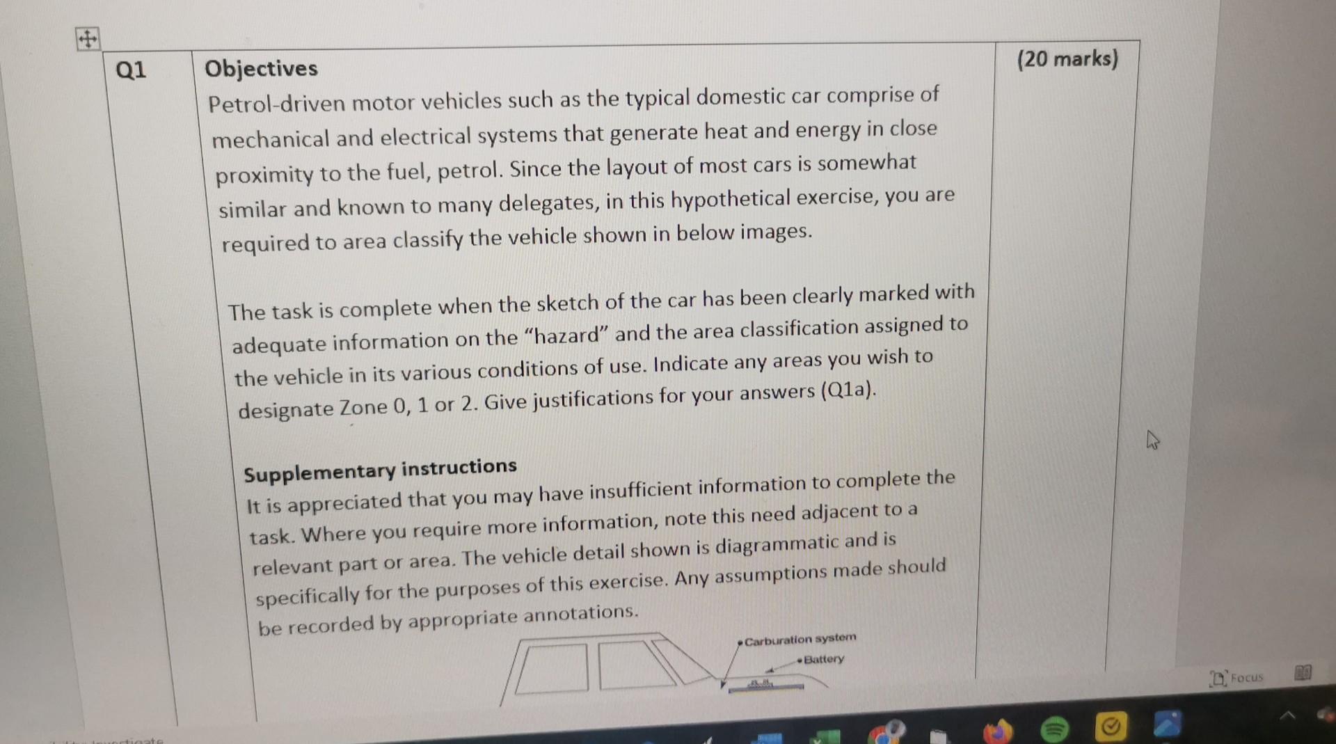 Solved Objectives Petrol-driven motor vehicles such as the | Chegg.com