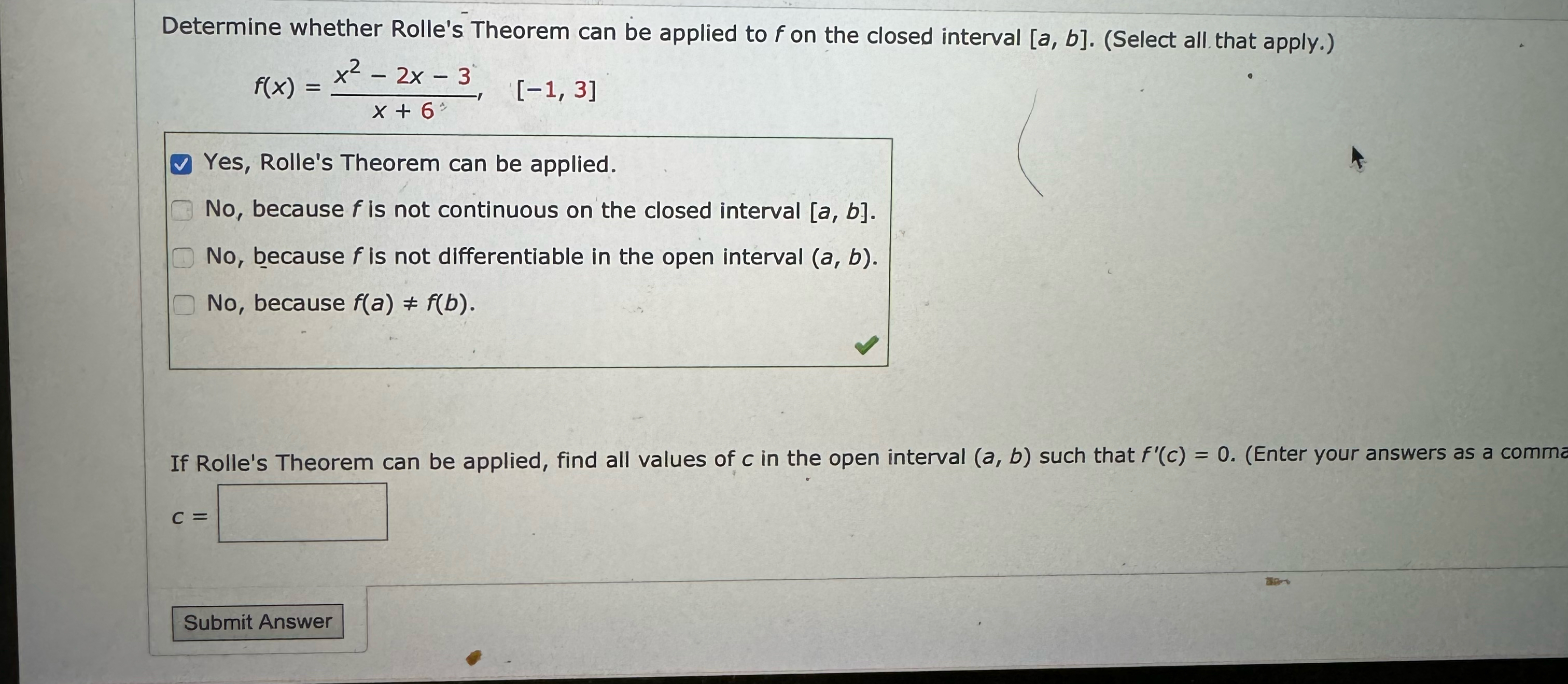 Solved Determine whether Rolle's Theorem can be applied to f | Chegg.com