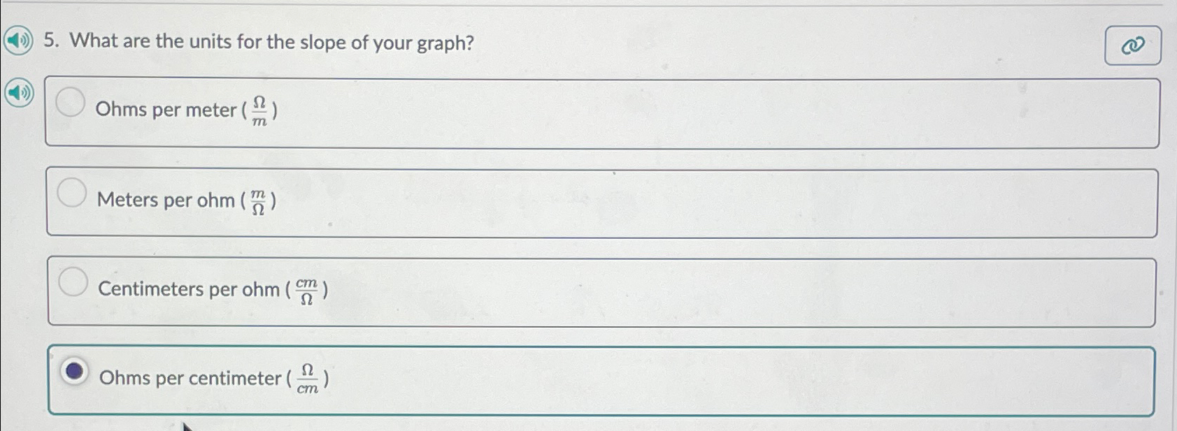 Solved What are the units for the slope of your graph?Ohms | Chegg.com