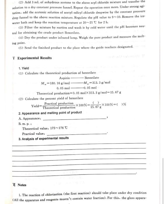 Solved Experiment 4 Synthesis of Benorilate Background | Chegg.com