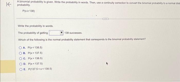 Solved A binomial probability is given. Write the | Chegg.com