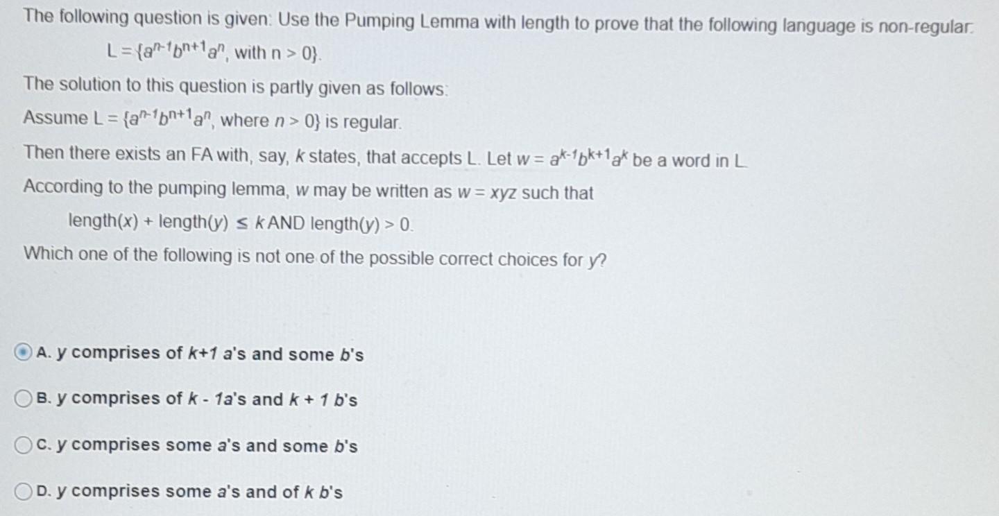 Solved - The following question is given. Use the Pumping | Chegg.com