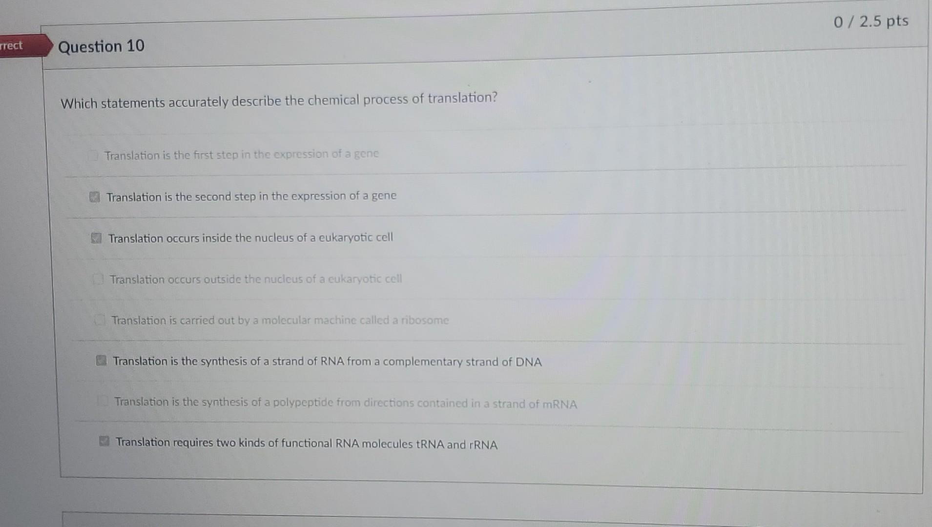Solved 0 / 2.5 pts rrect Question 10 Which statements | Chegg.com