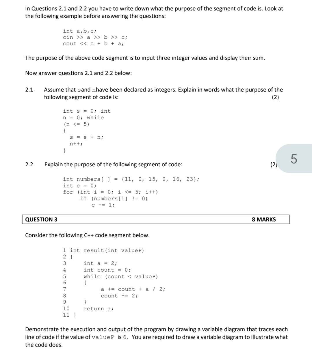 Solved In Questions 2.1 ﻿and 2.2 ﻿you have to write down | Chegg.com