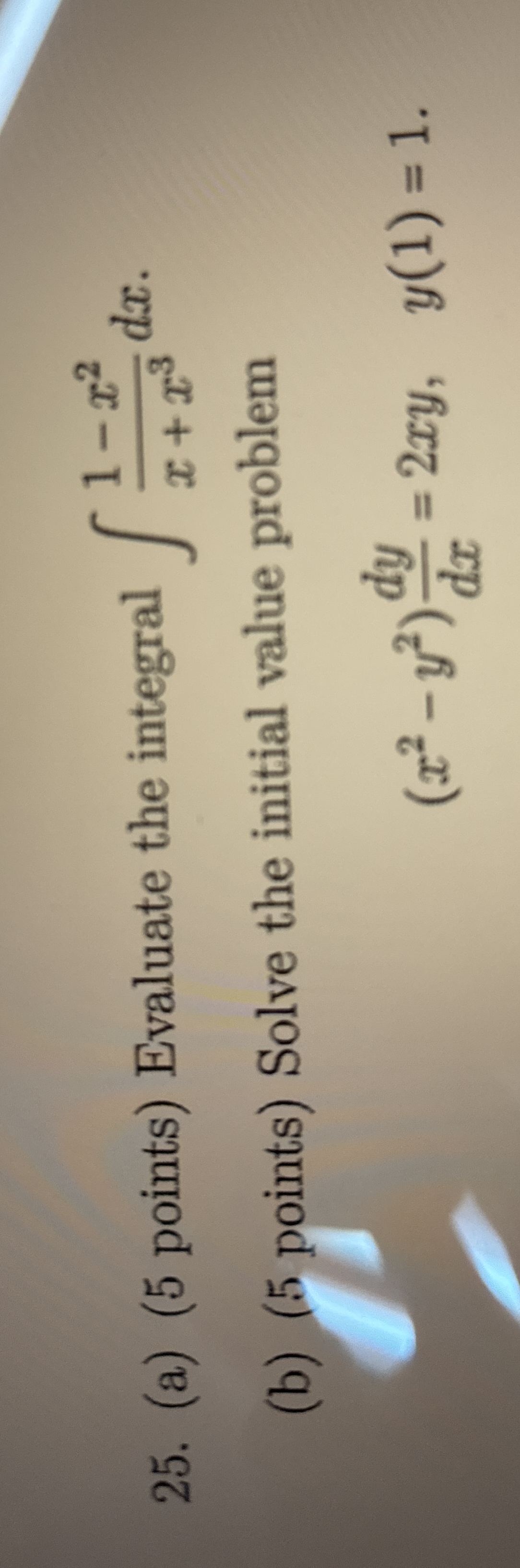 Solved (a) (5 points) Evaluate the integral | Chegg.com Solved (a) (5 points) Evaluate the integral | Chegg.com