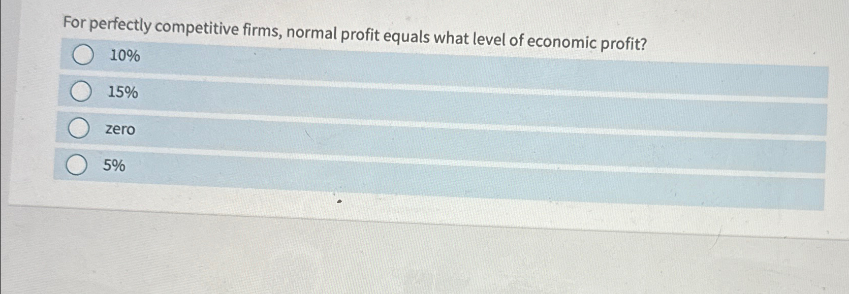 Solved For perfectly competitive firms, normal profit equals | Chegg.com