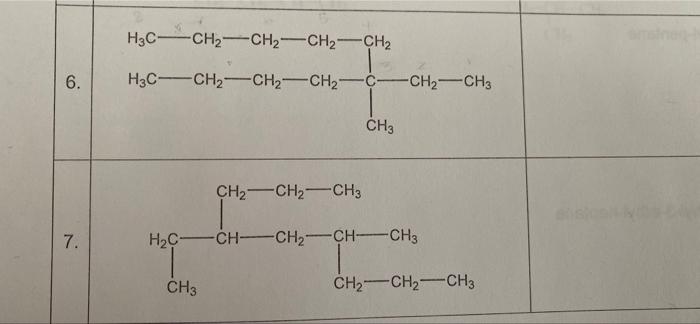 Solved H3C-CH2 - CH2 - CH2 - CH2 6. H3C-CH2-CH2CH2-C- CH2 - | Chegg.com