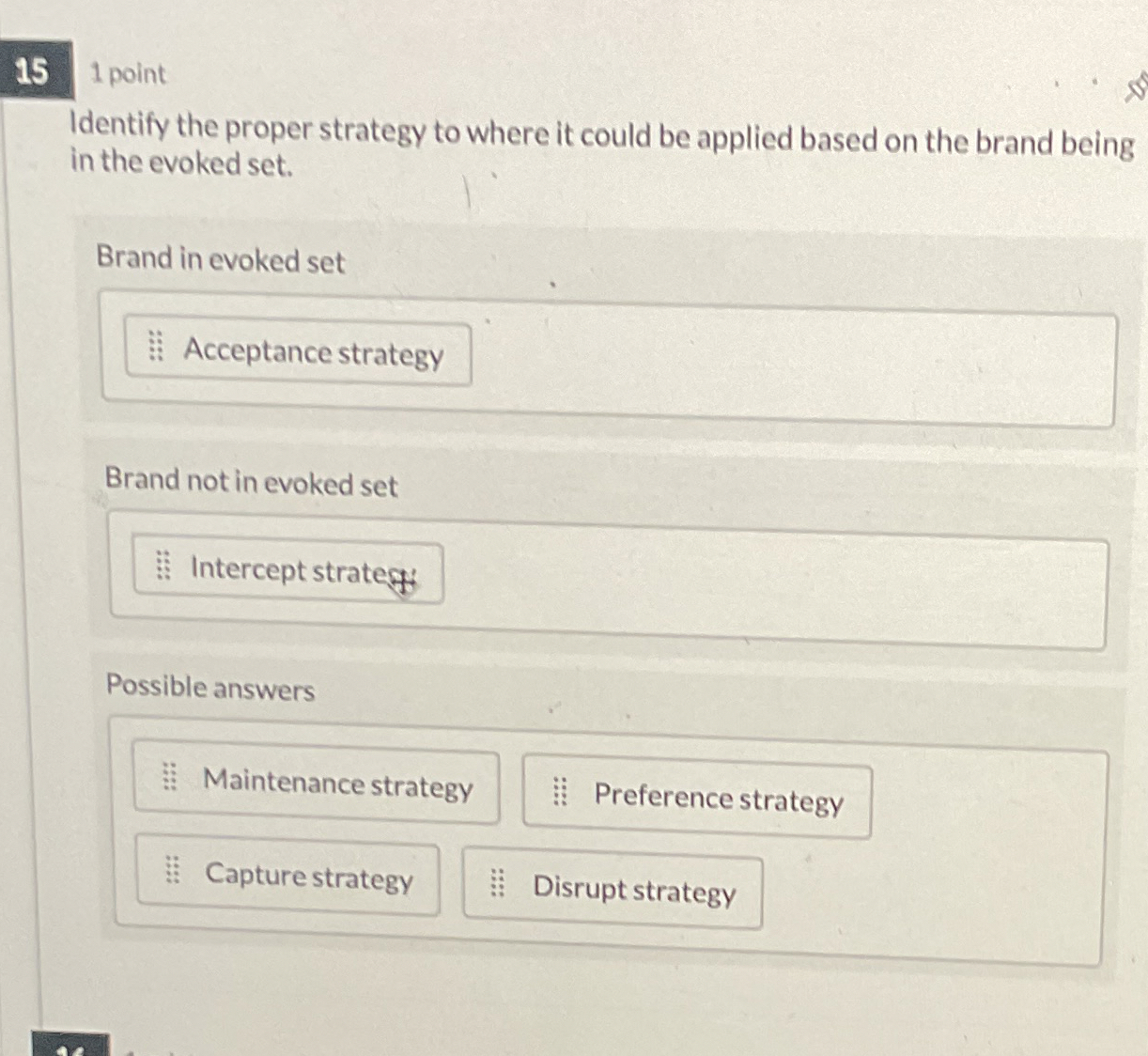 Solved 151 ﻿pointIdentify the proper strategy to where it | Chegg.com