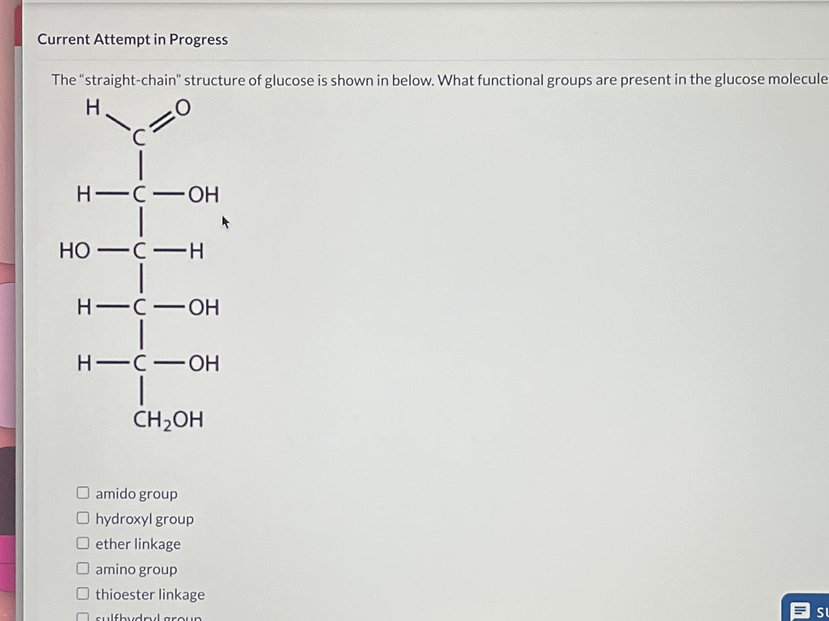 Solved Current Attempt in ProgressThe "straight-chain" | Chegg.com