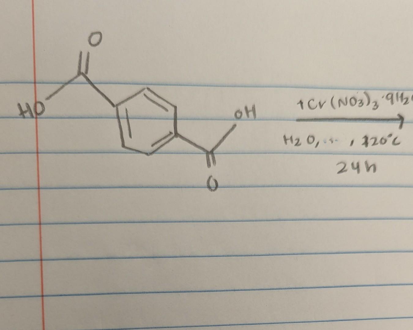 Solved starting material Cr(NO3)3·9H2Oand BDC please provide | Chegg.com