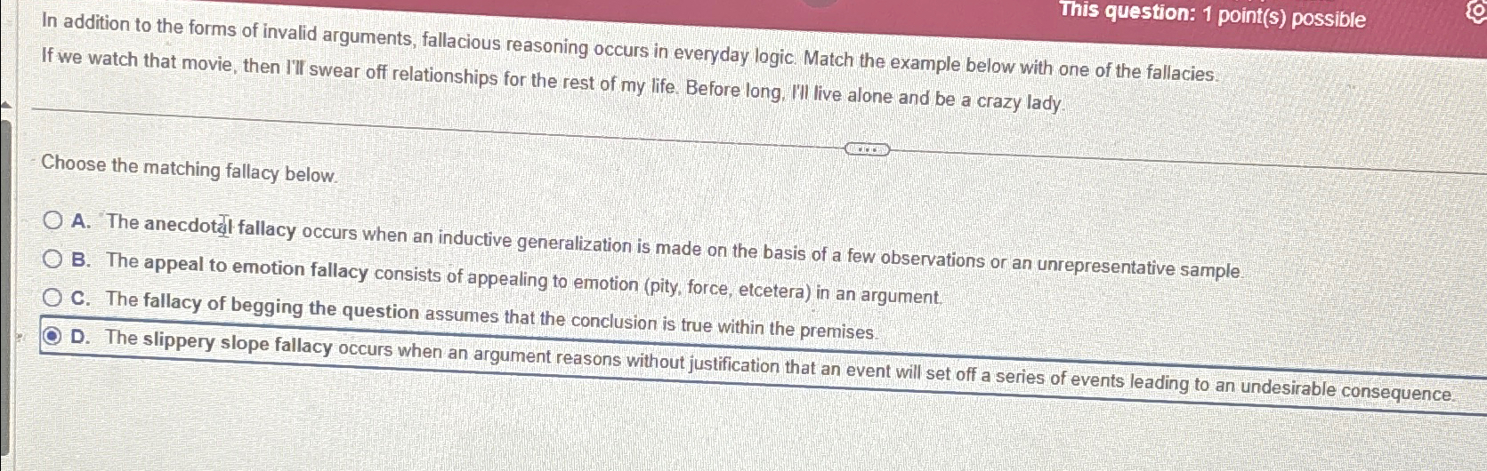 Solved This question: 1 ﻿point(s) ﻿possiblecheres off | Chegg.com