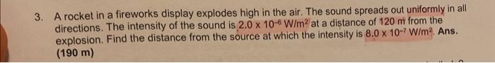 Solved 3. A rocket in a fireworks display explodes high in | Chegg.com