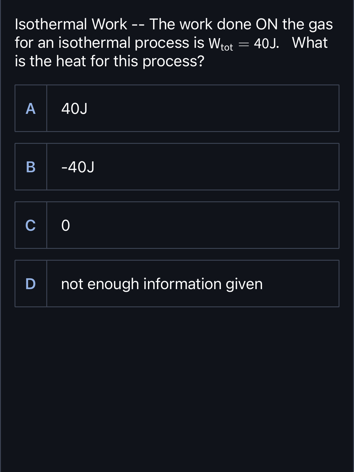 Solved Isothermal Work -- ﻿The work done ON the gas for an | Chegg.com