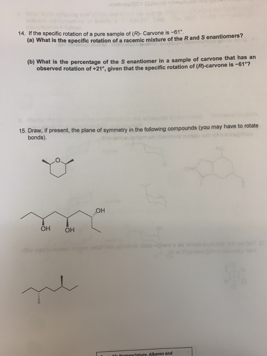 Solved 14. If the specific rotation of a pure sample of | Chegg.com