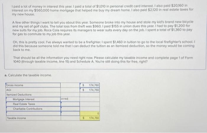 Solved I paid a lot of money in interest this year. I paid a | Chegg.com
