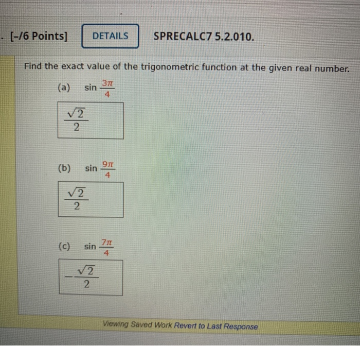 Solved . [-76 Points] DETAILS SPRECALC7 5.2.010. Find the | Chegg.com