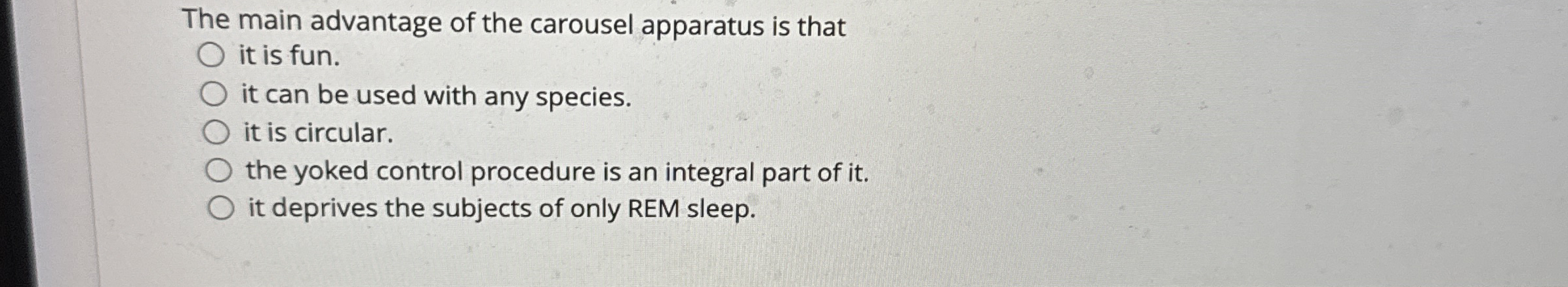Solved The main advantage of the carousel apparatus is | Chegg.com