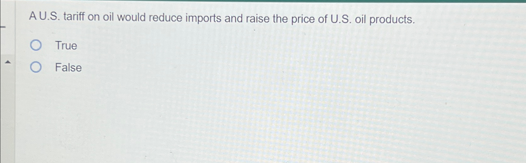 Solved A U.S. ﻿tariff on oil would reduce imports and raise | Chegg.com