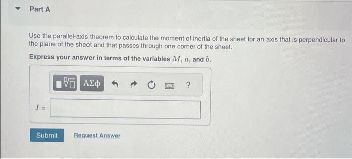 Solved A thin, rectangular sheet of metal has mass M and | Chegg.com