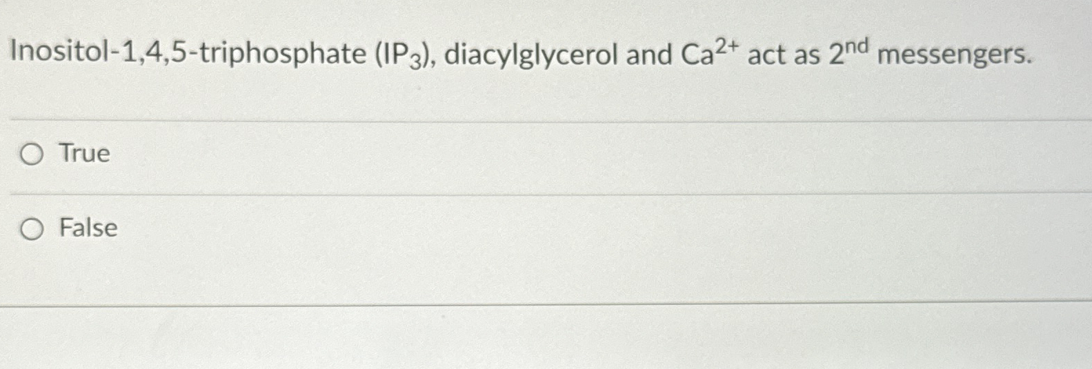 Solved Inositol-1,4,5-triphosphate ( (:IP3}, ﻿diacylglycerol | Chegg.com